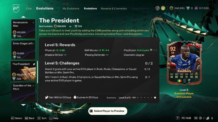 EA FC 25 The President Evolution Guide:Best Players And Requirement